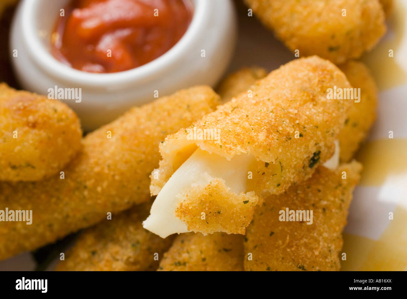Mozzarella sticks with marinara sauce FoodCollection Stock Photo - Alamy