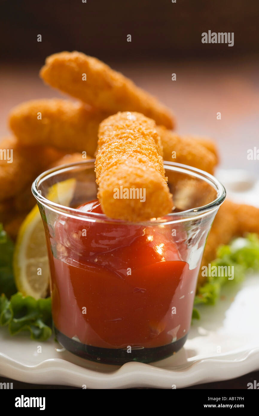 Fish finger with ketchup FoodCollection Stock Photo - Alamy