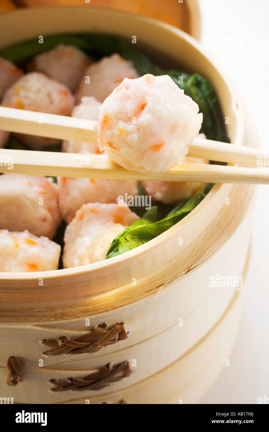 Shrimp balls in bamboo steamer Thailand FoodCollection Stock Photo - Alamy