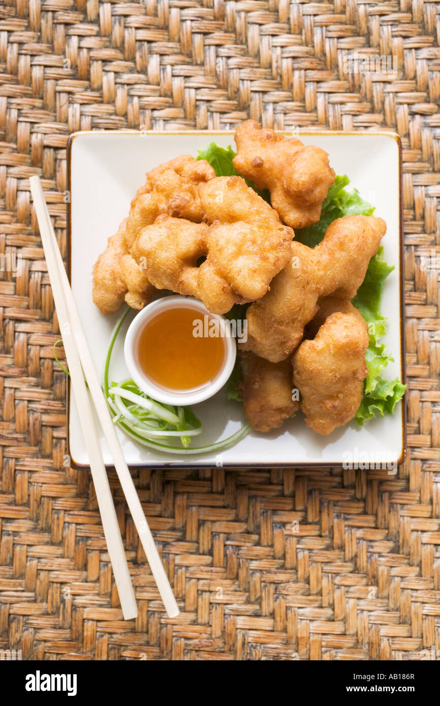 Asian chicken nuggets with apricot sauce FoodCollection Stock Photo - Alamy