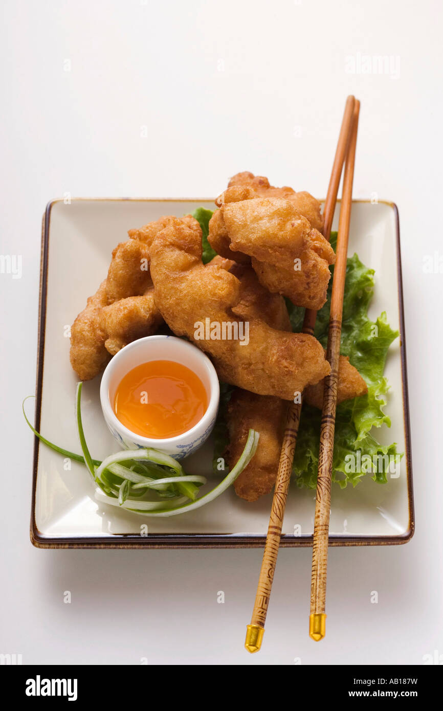 Asian chicken nuggets with apricot sauce FoodCollection Stock Photo - Alamy