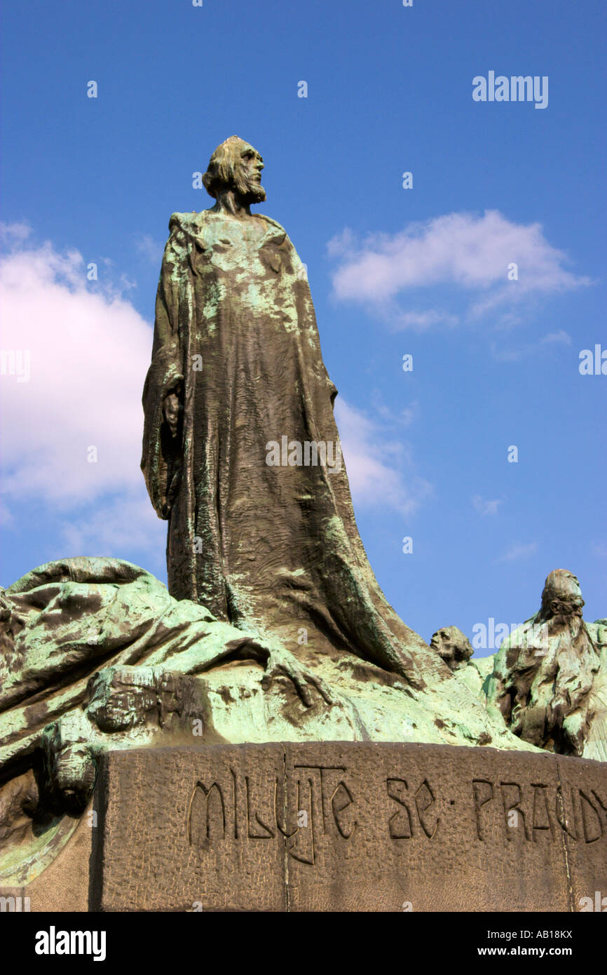 Jan Hus statue Old Town Square Prague Stock Photo - Alamy