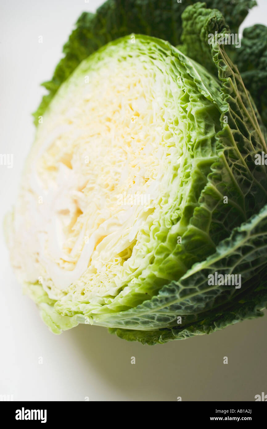 Savoy cabbage halved FoodCollection Stock Photo - Alamy