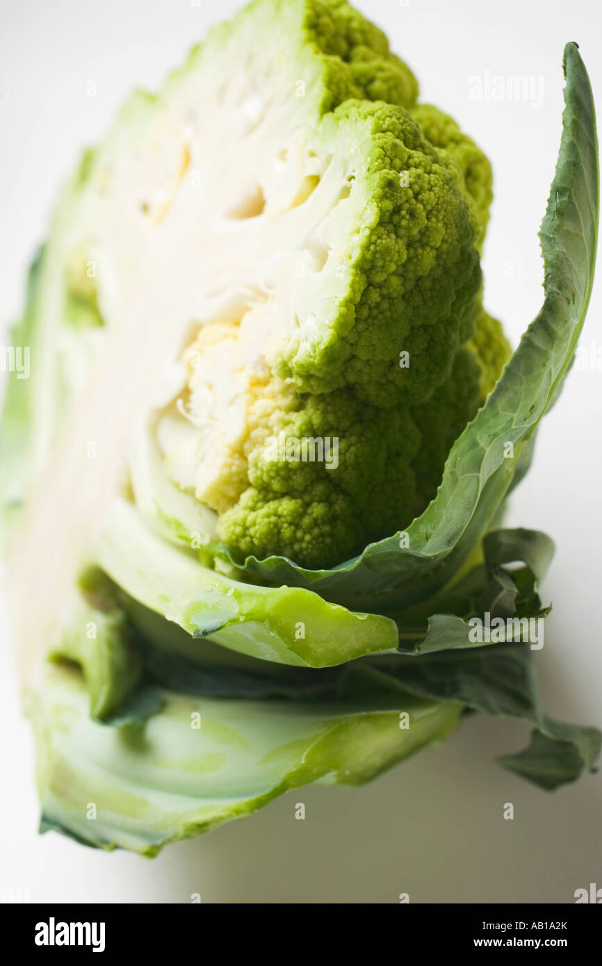 Green cauliflower halved FoodCollection Stock Photo - Alamy