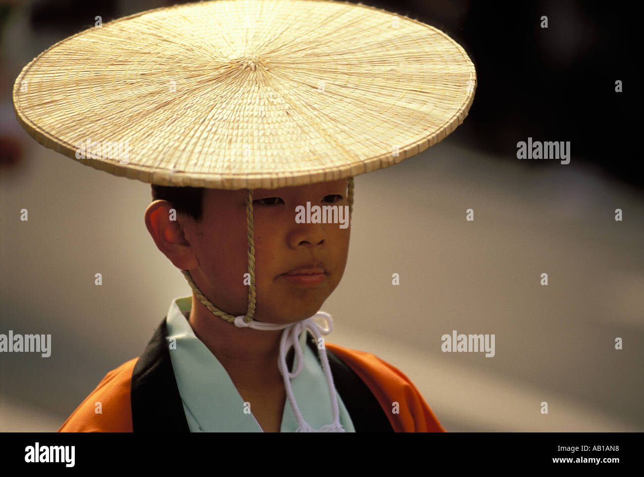 Boy in a parade at the festival of the forty seven Samurai in Ako Japan ...