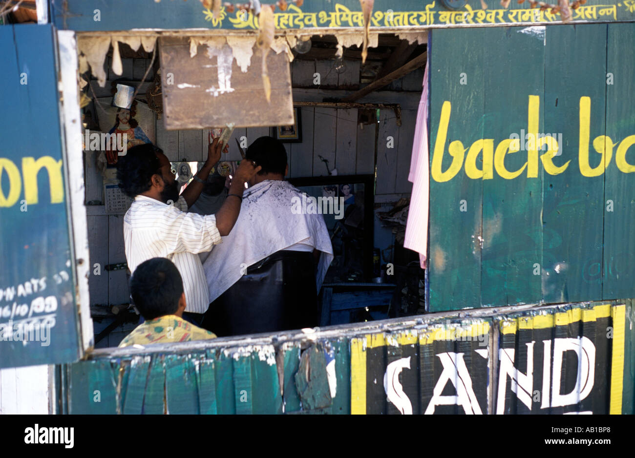 Barber's shack in near Calangute beach, Goa, India Stock Photo - Alamy