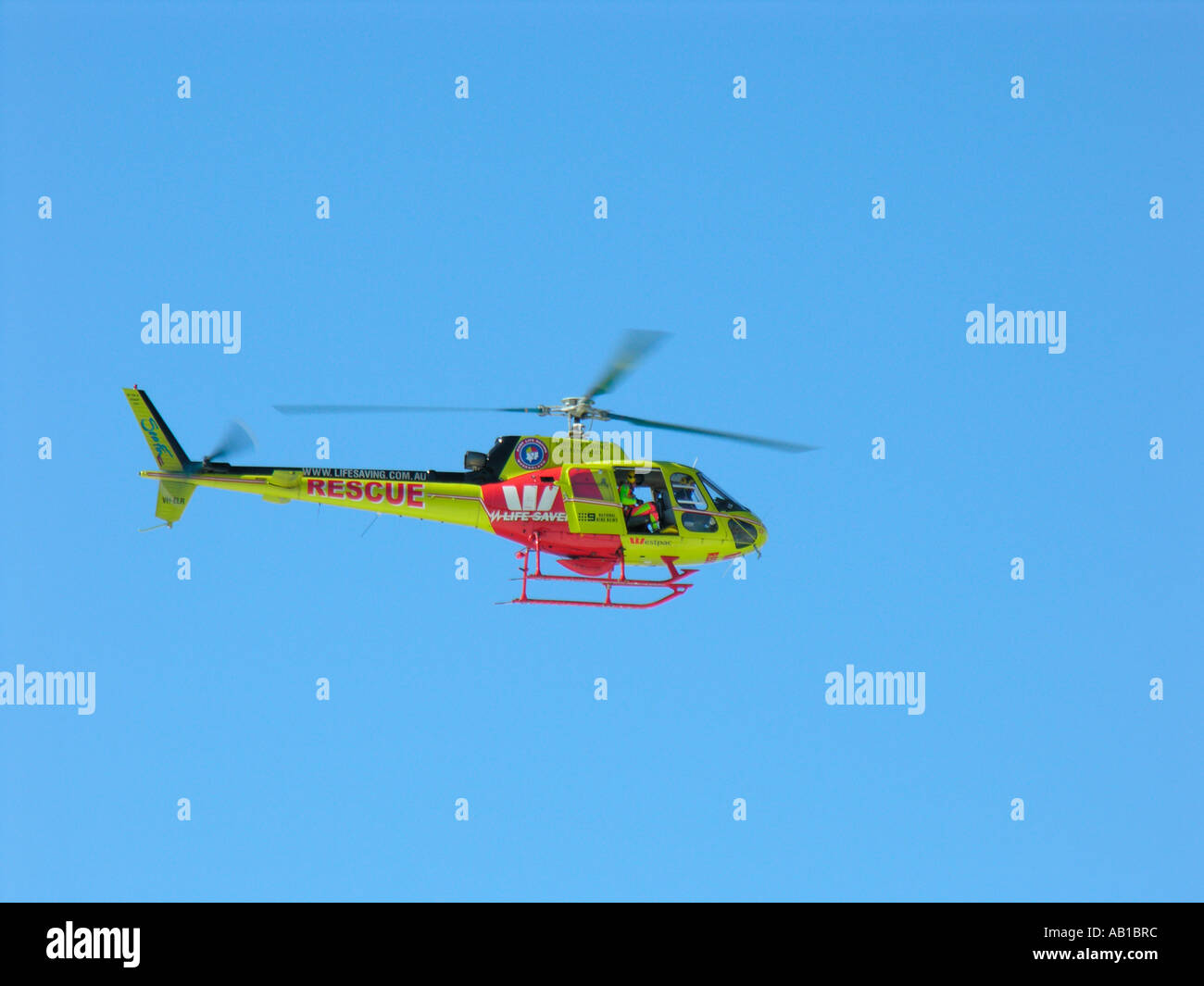 Sea rescue helicopter flying Goldcoast Queensland Australia Stock Photo ...