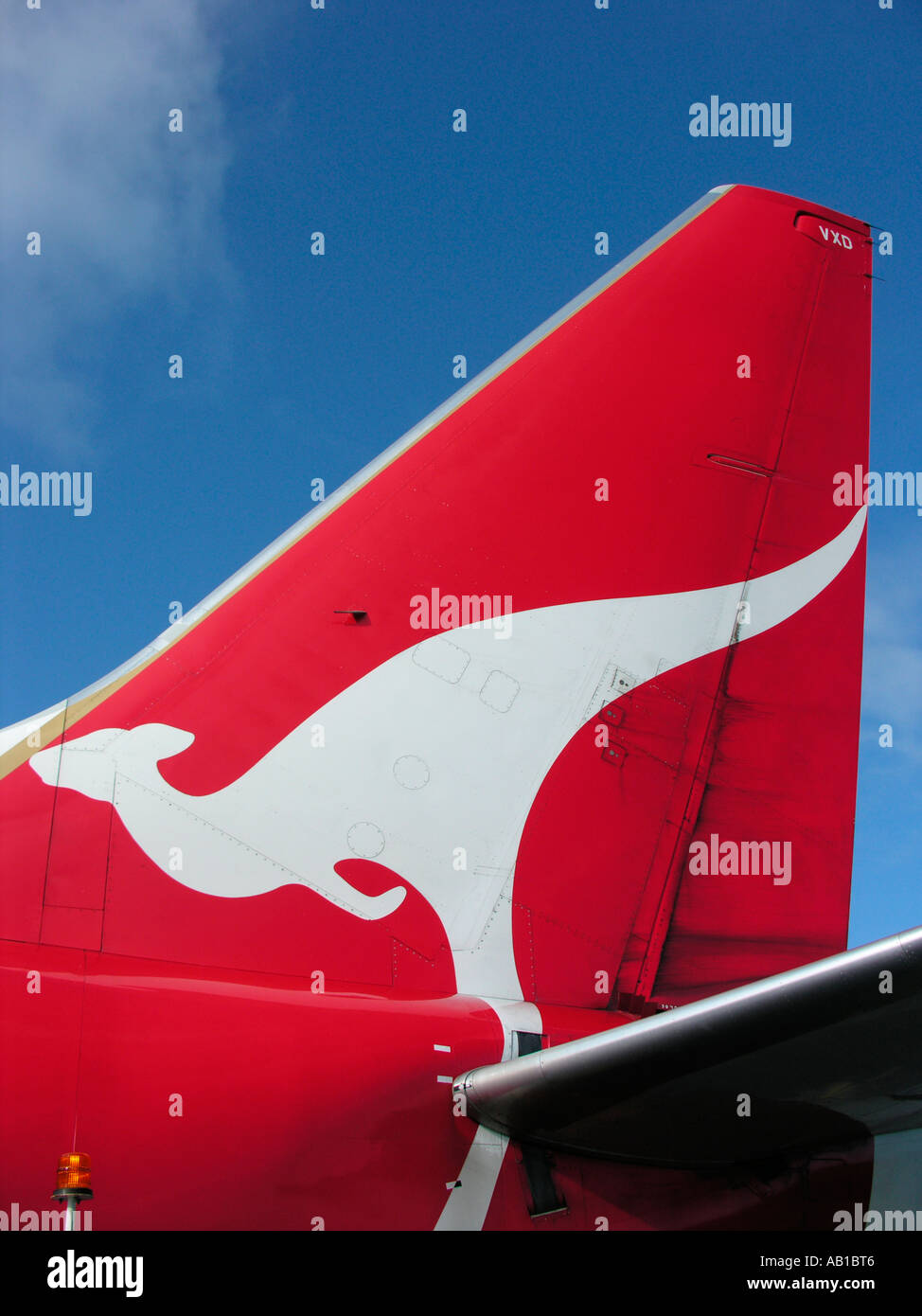 QANTAS airline logo on plane tail Stock Photo - Alamy