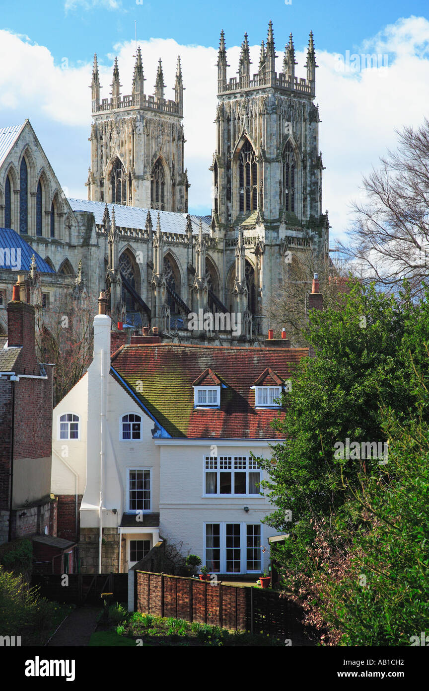 York Minster from the City Walls York City Yorkshire England Stock ...