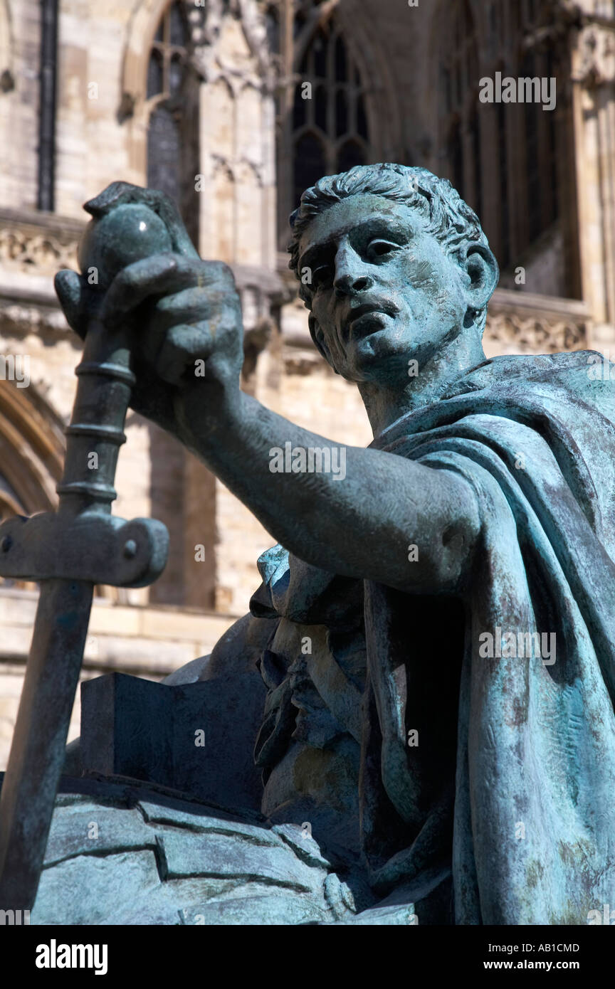 Statue of the Emperor Constantine York Minster York City Yorkshire ...