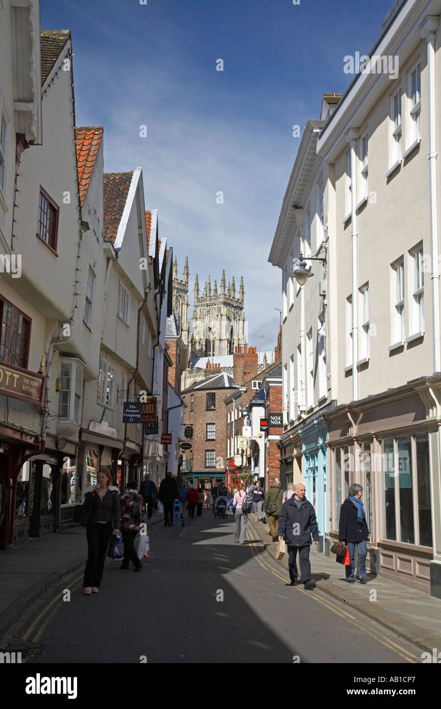 York Minster from Low Petergate York City Yorkshire England Stock Photo ...
