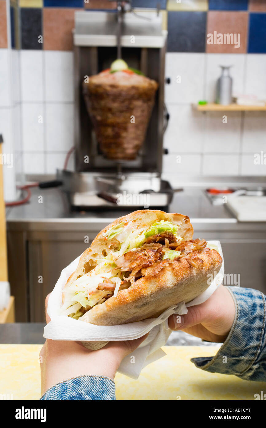 Döner kebab on snack bar hi-res stock photography and images - Alamy