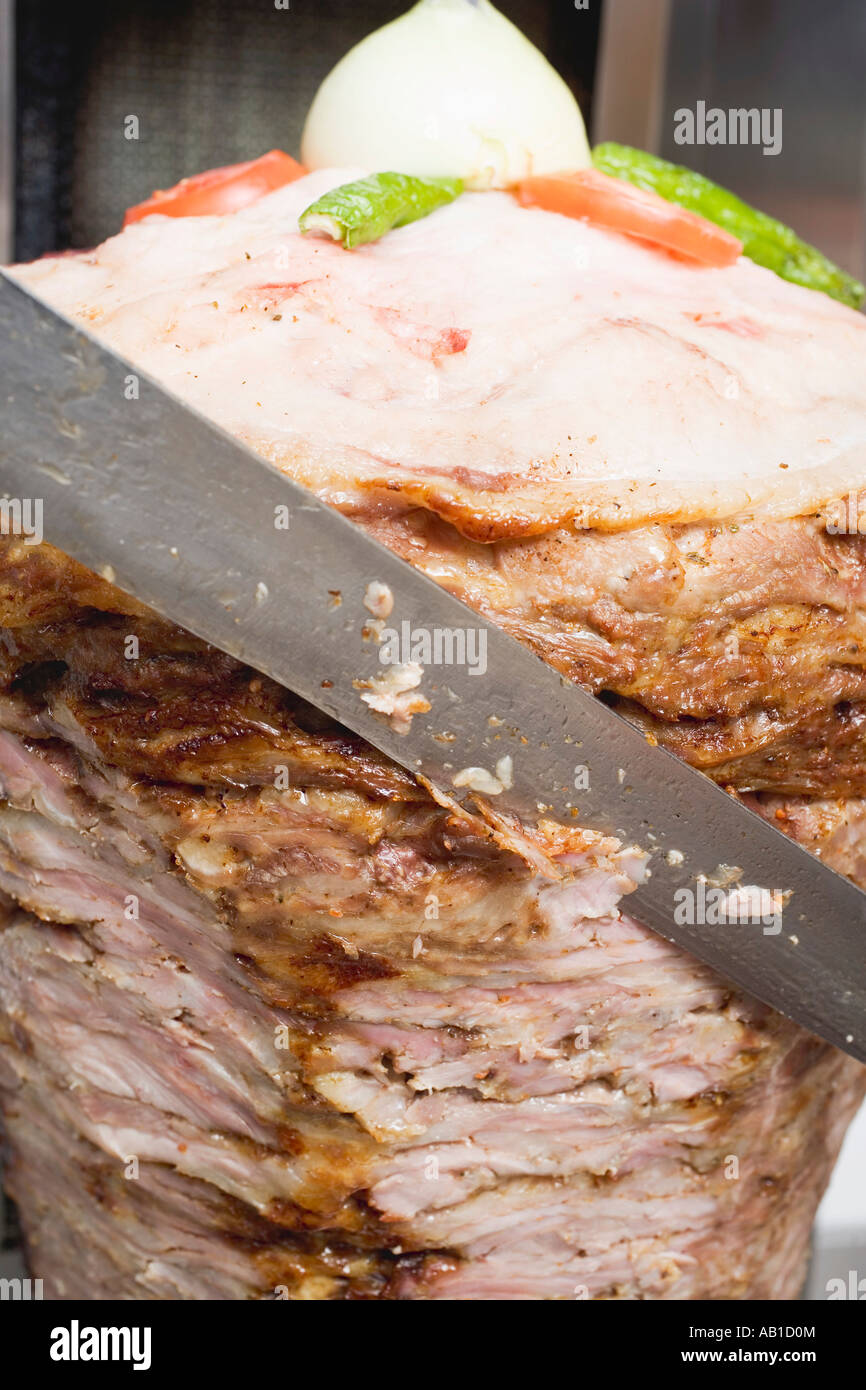 Slicing a döner kebab close up FoodCollection Stock Photo - Alamy
