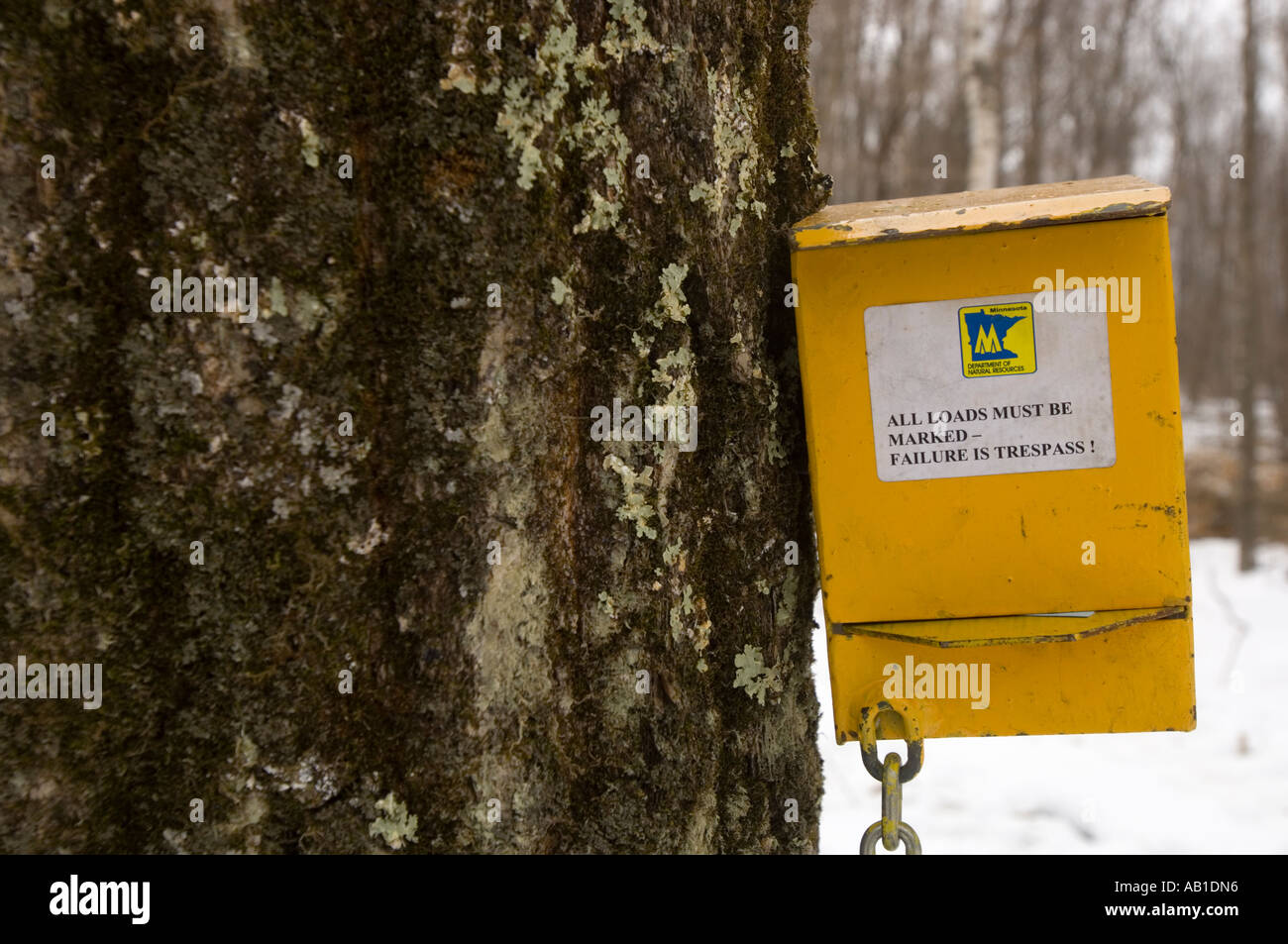 Drop box for load tickets part of the Chain of Custody COC in forest ...