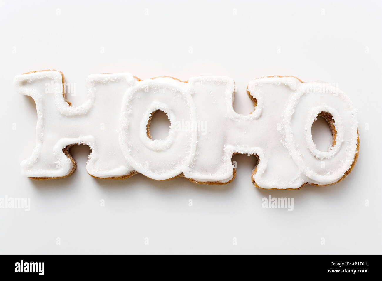 The word HOHO in gingerbread with white icing FoodCollection Stock ...