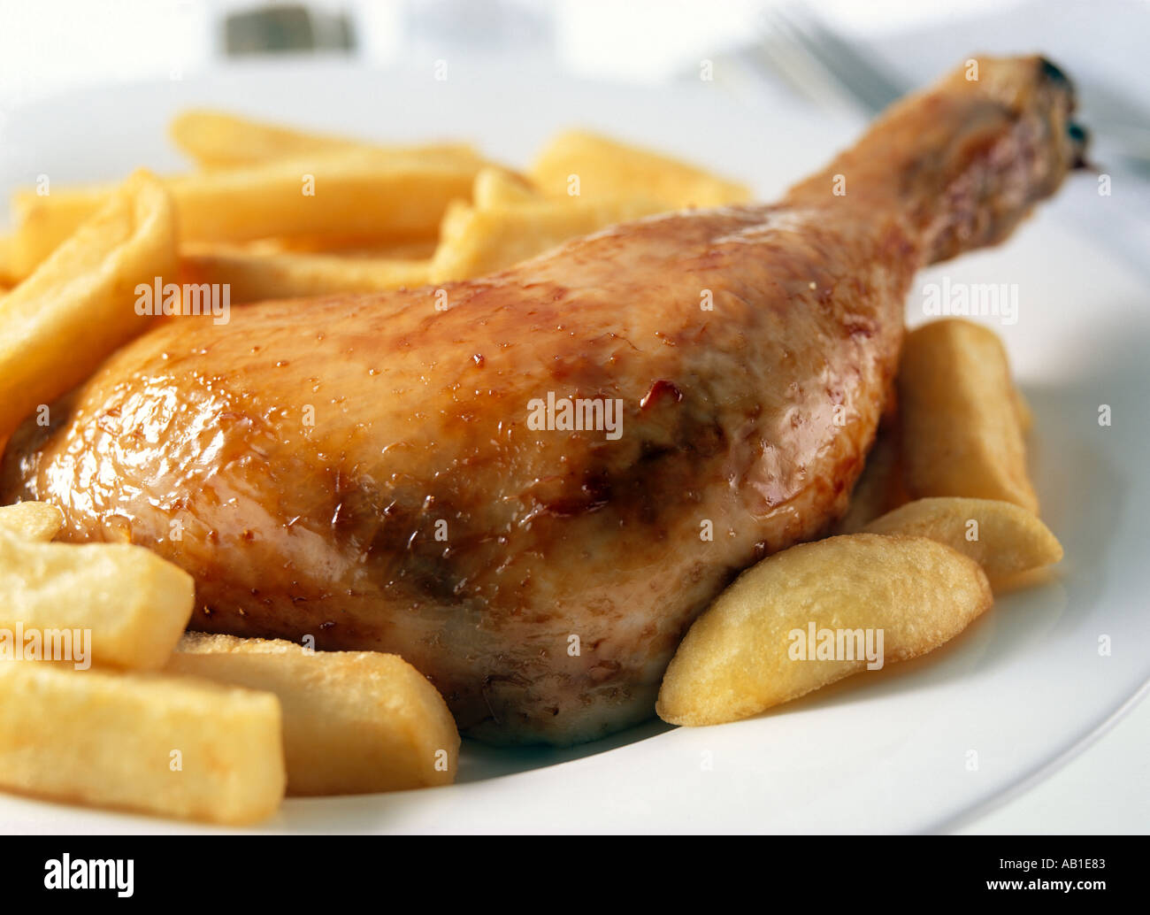 Chicken and chips Stock Photo - Alamy