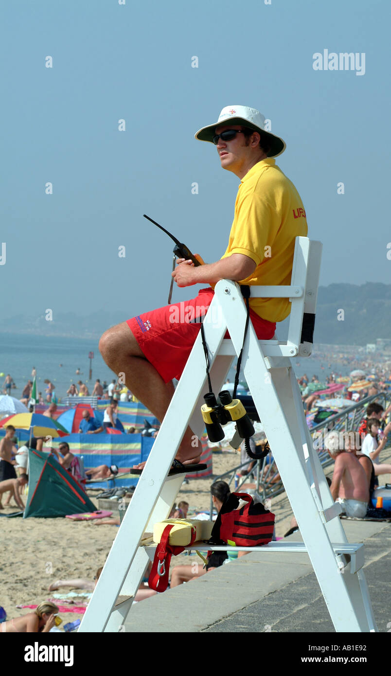 Lifeguard on beach in Bournemouth southern England UK Stock Photo - Alamy