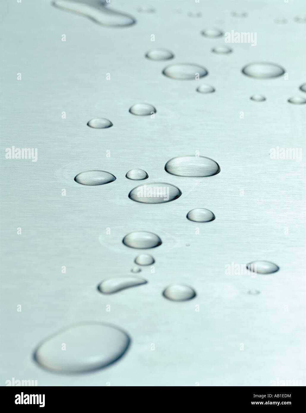 water droplets on brushed steel Stock Photo - Alamy