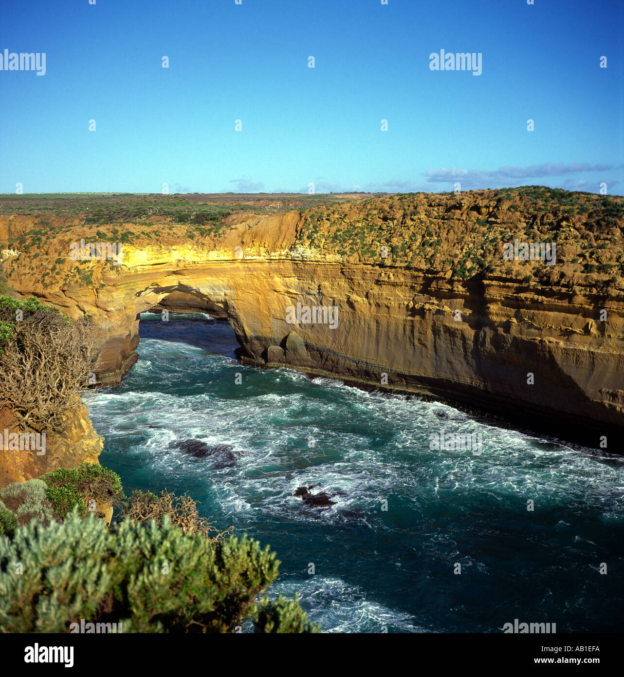 Limestone cliffs and stunning coastal scenery Loch Ard gorge Port ...