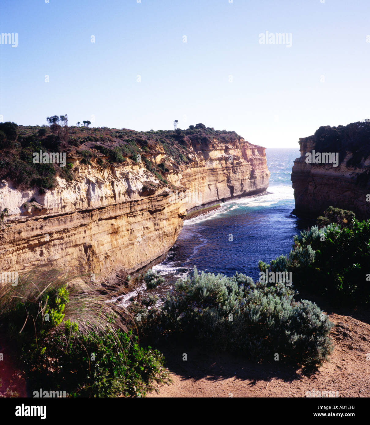 Limestone cliffs and stunning coastal scenery Loch Ard gorge Port ...