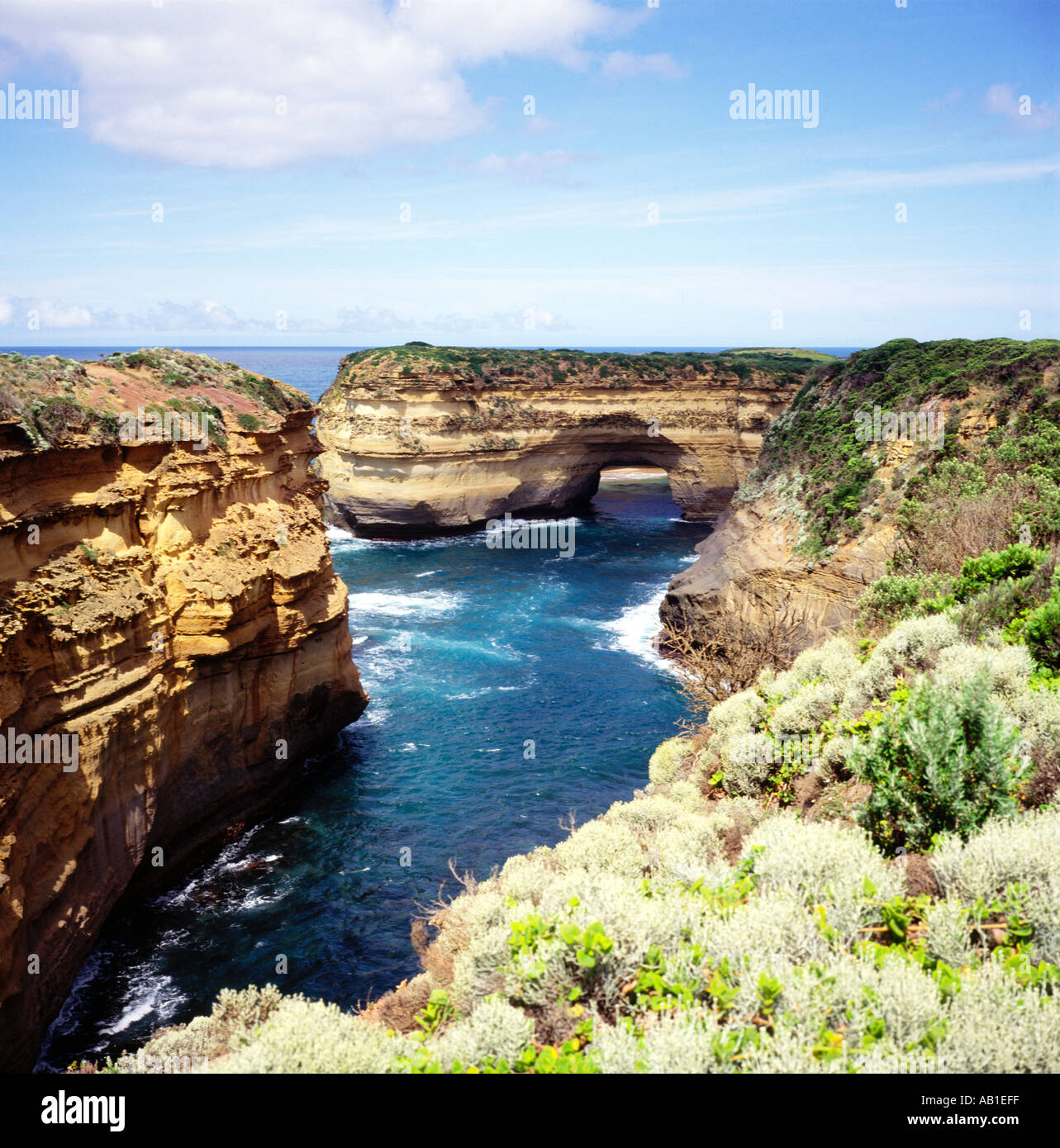 Limestone cliffs and stunning coastal scenery Loch Ard gorge Port ...
