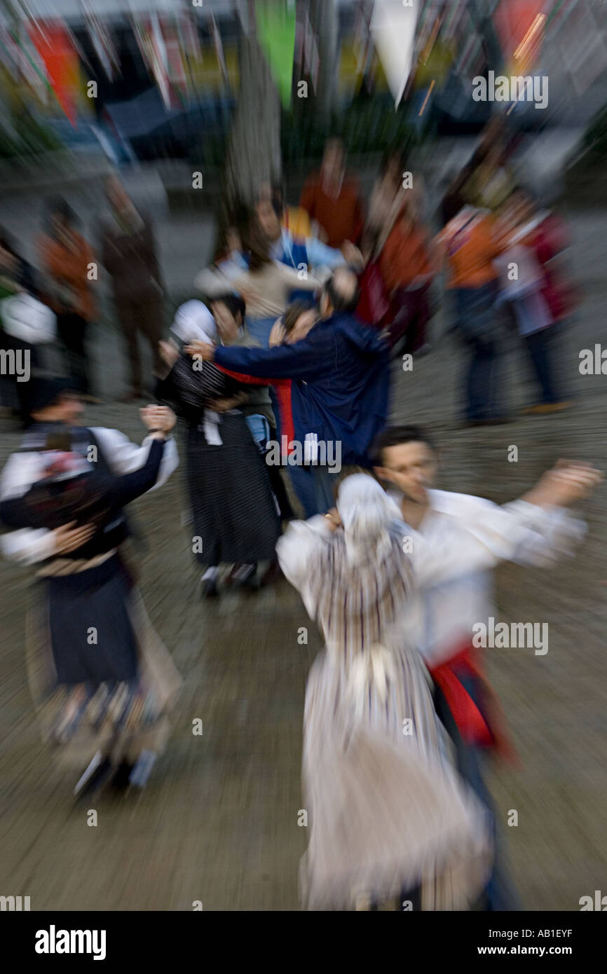 Traditional Basque folk dances in Plaza Arenal, Bilbao Pais Vasco ...