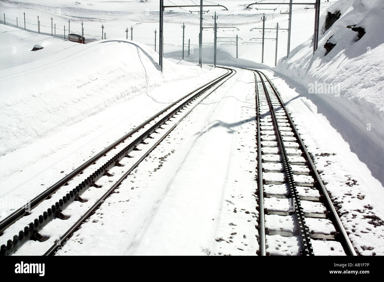 mountain cog train Gornergrat Swiss Alps Stock Photo - Alamy