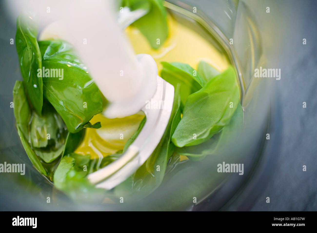 Chopping basil FoodCollection Stock Photo - Alamy