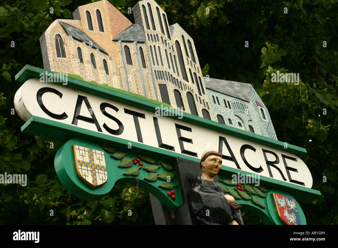 Castle Acre Sign Norfolk Stock Photo - Alamy