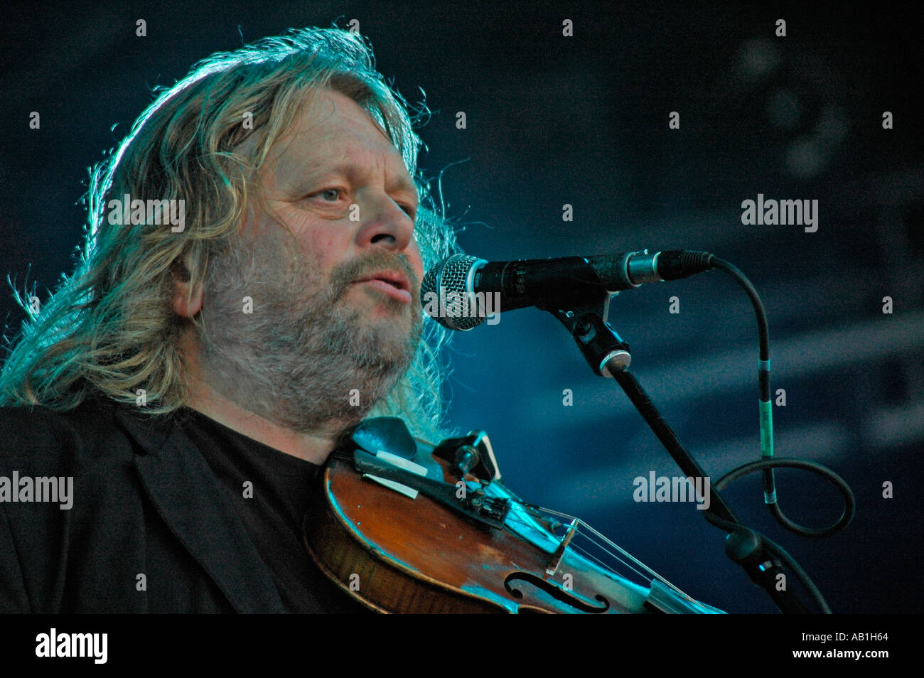Phil Beer of folk duo Show of Hands on stage at the Wychwood Music ...