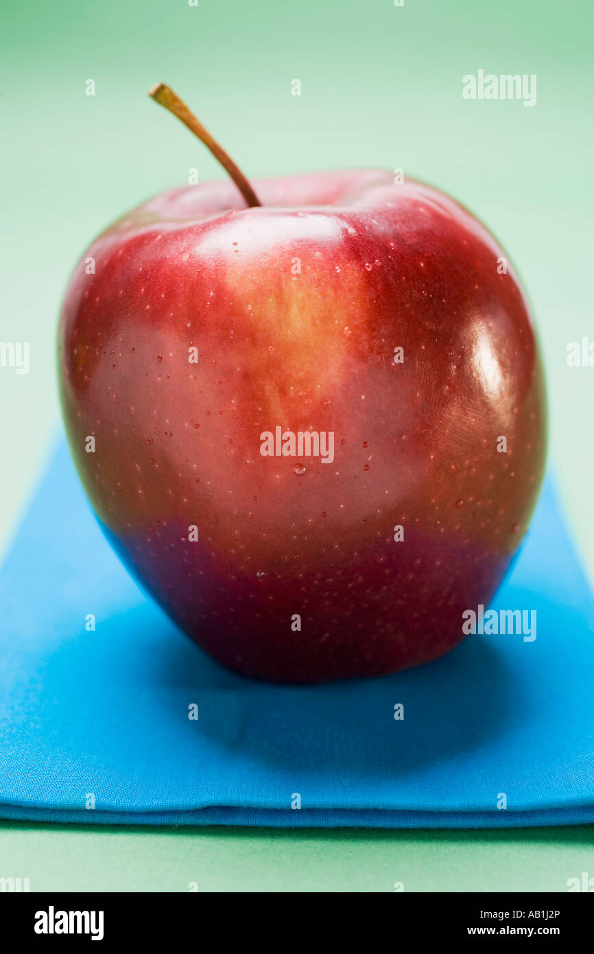 Red apple variety Stark on blue napkin FoodCollection Stock Photo - Alamy