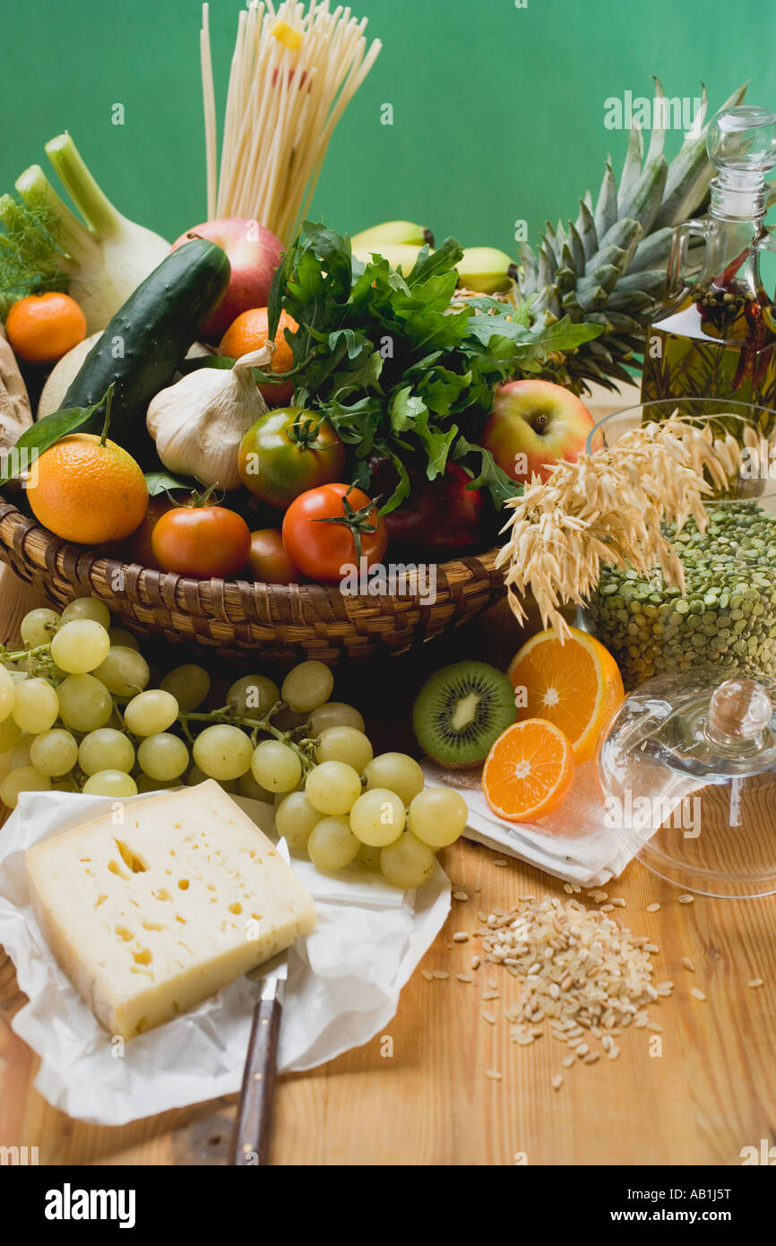 Fresh vegetables fruit and other foods FoodCollection Stock Photo - Alamy