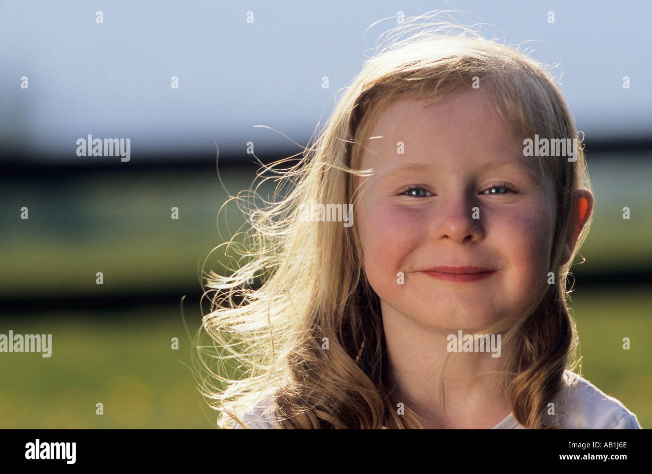 Young girl 6 years old summer portrait Smithers British Columbia Canada ...
