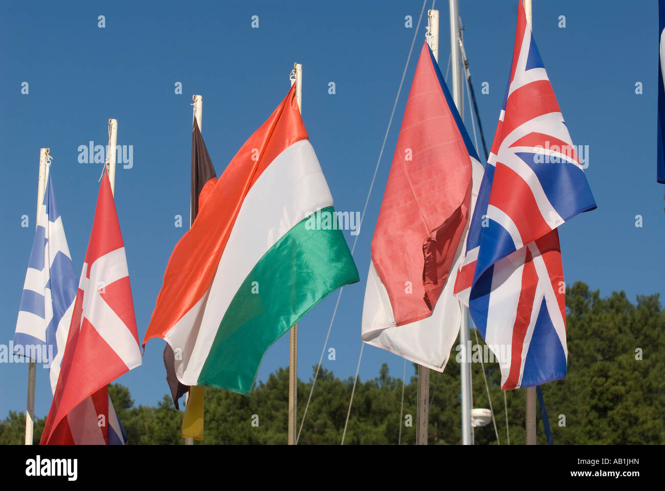 international flags on poles Stock Photo - Alamy