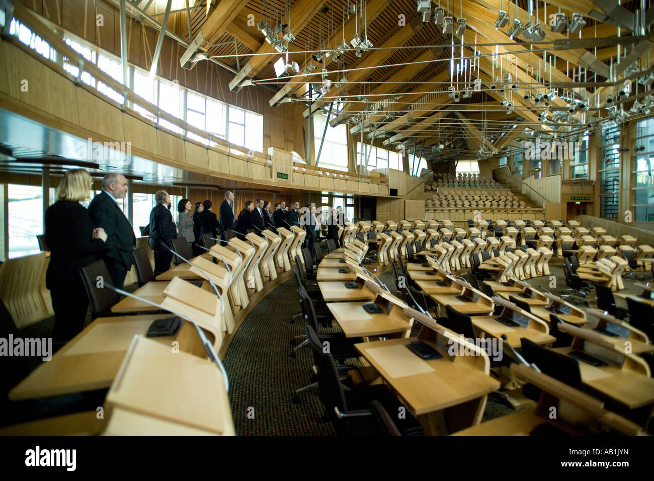 Scottish Parliament main chamber Scotland Stock Photo - Alamy