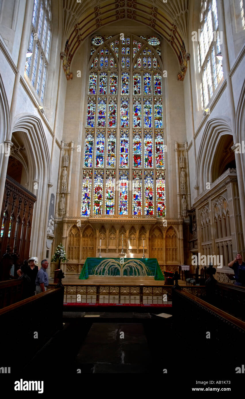 Stained Glass Window in Bath Abbey, Bath, England, UK Stock Photo - Alamy