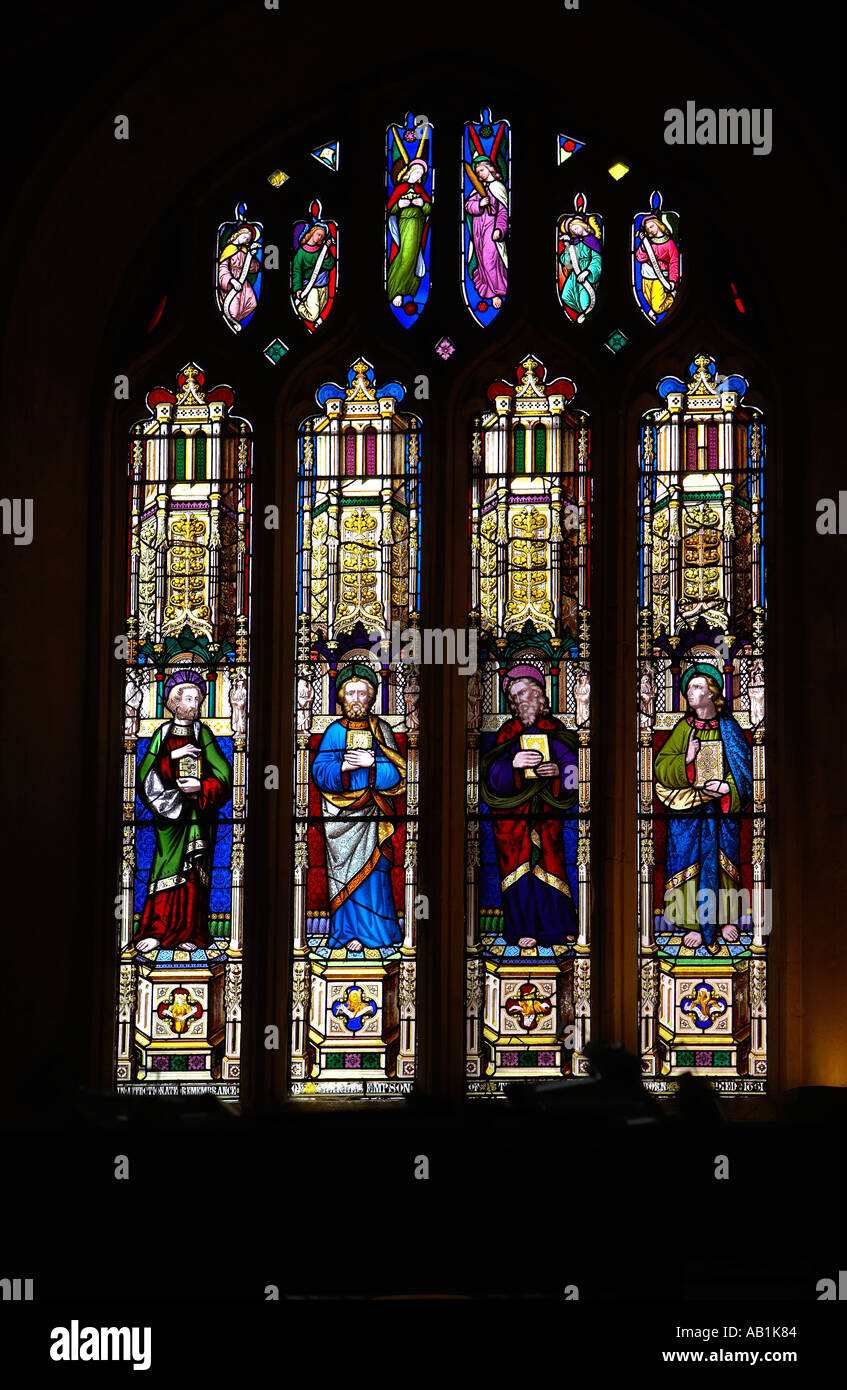 Stained Glass Window in Bath Abbey, City of Bath, Somerset, England, UK ...
