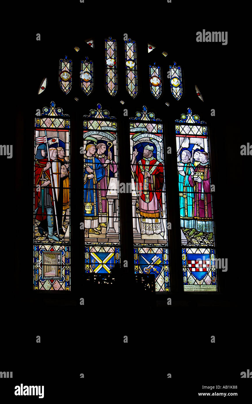 Stained Glass Window in Bath Abbey, City of Bath, Somerset, England, UK ...