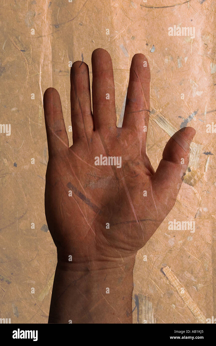 Japanese paper and hand Stock Photo - Alamy