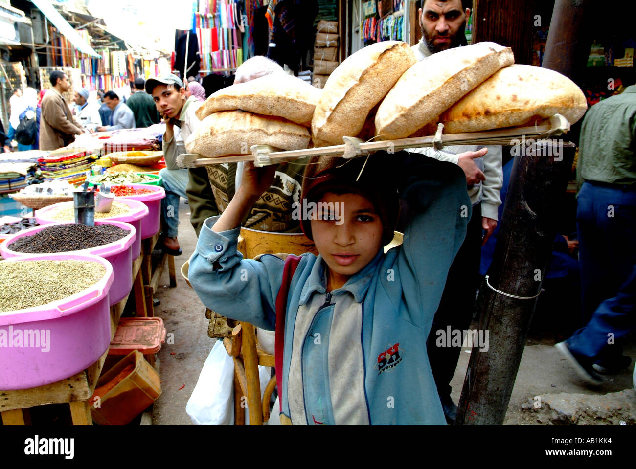 Bread seller Cairo,Egypt Stock Photo - Alamy