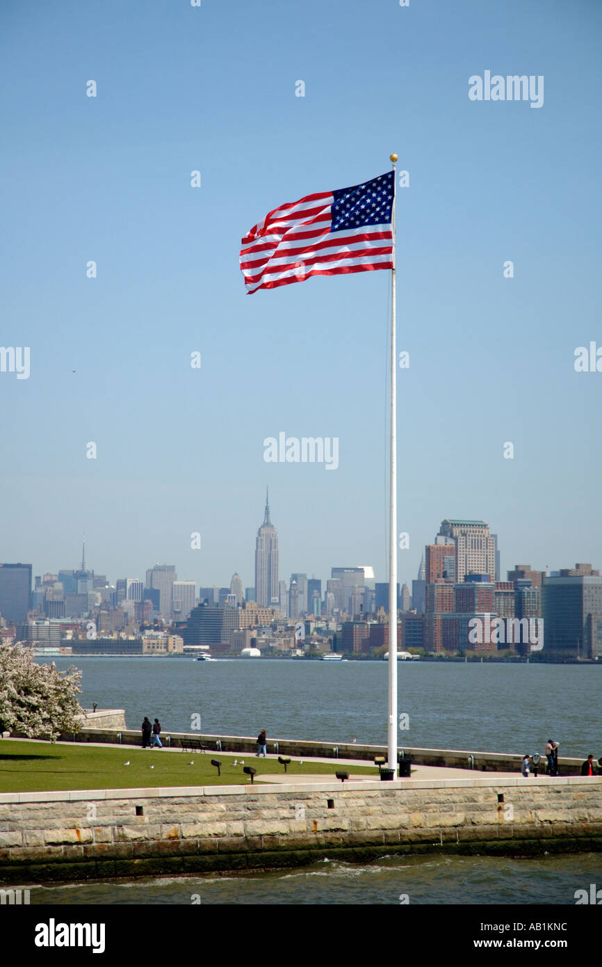 US Flag, Ellis Island, New York Stock Photo - Alamy