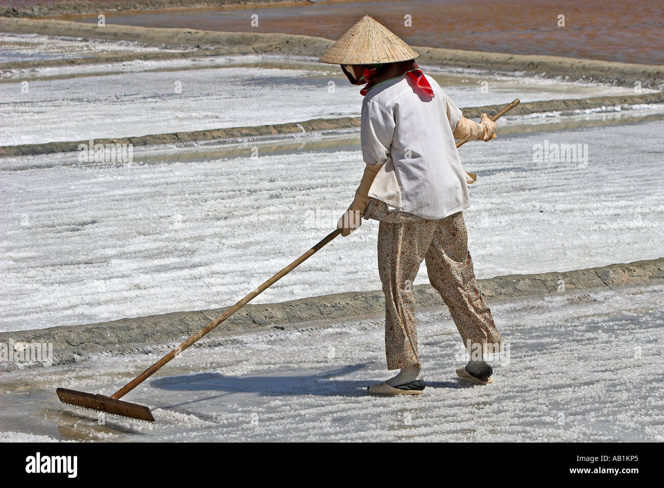 Worker woman in a salt pan hi-res stock photography and images - Alamy