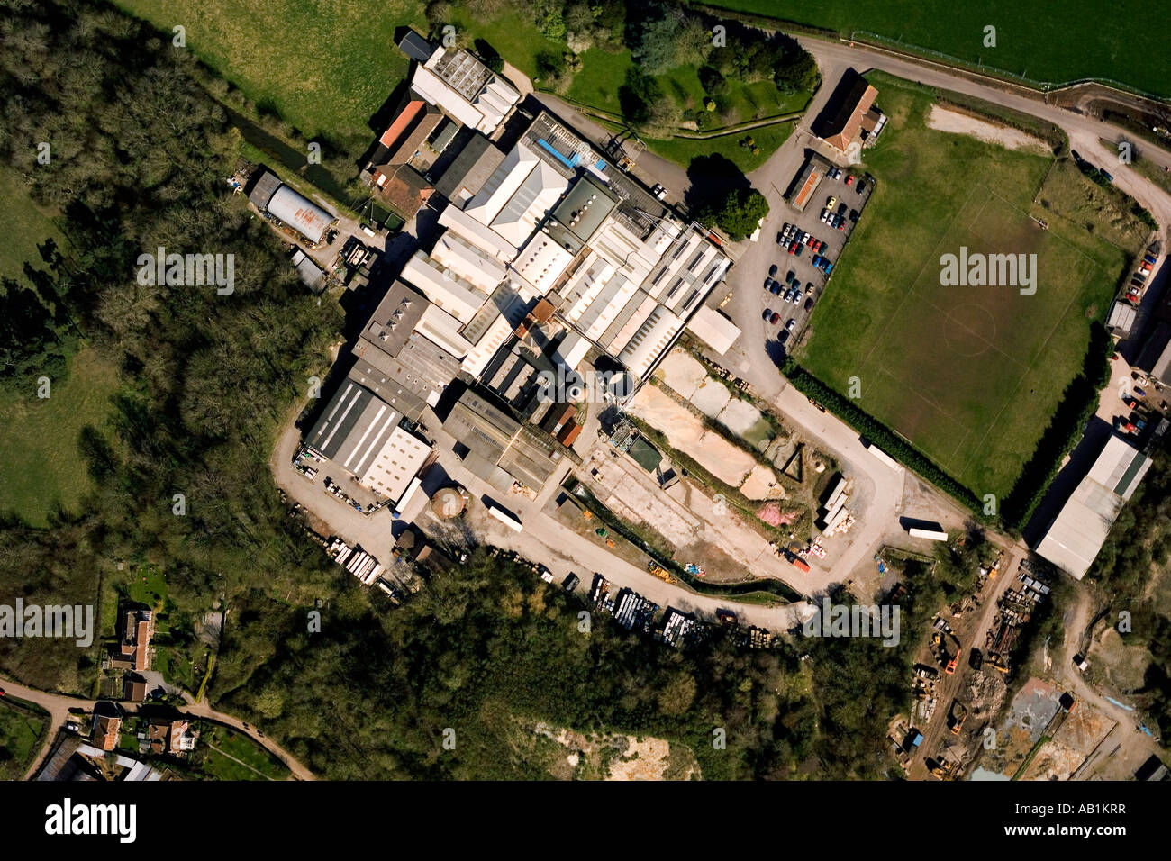 aerial view of paper mill in Somerset England Stock Photo - Alamy