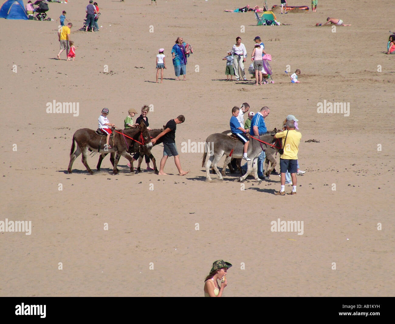 Donkey Rides on Beach Porthcawl Stock Photo - Alamy