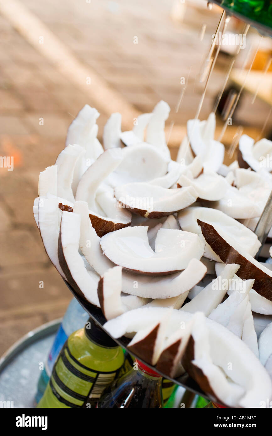 Pieces of coconut on a market stall FoodCollection Stock Photo - Alamy