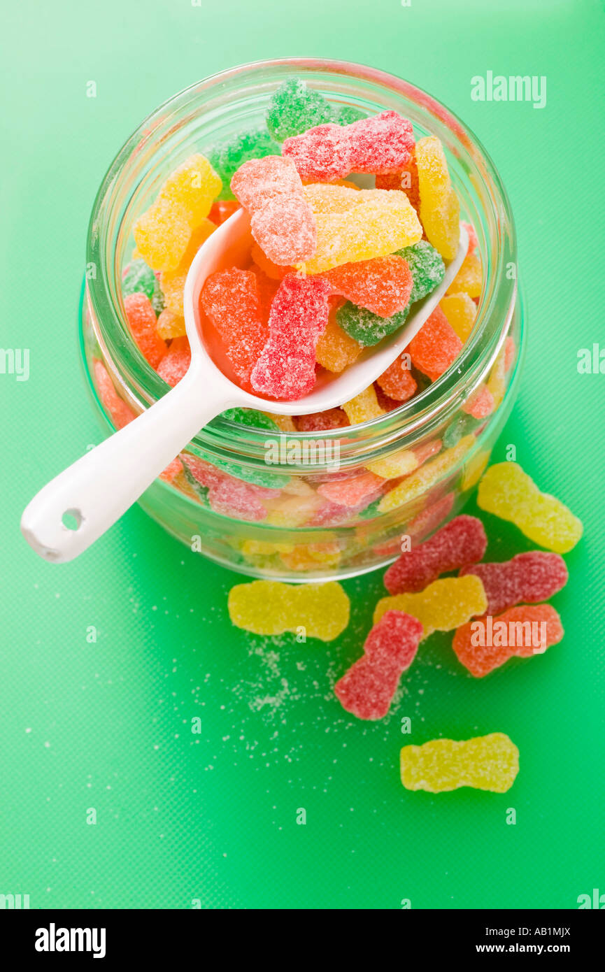 Sour Sweets fruity jelly sweets USA in storage jar FoodCollection Stock ...