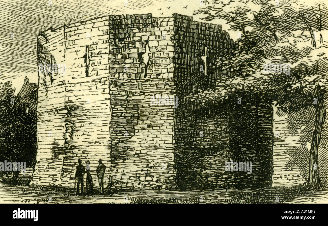 Britain York 1881 Roman multangular tower UK Stock Photo - Alamy