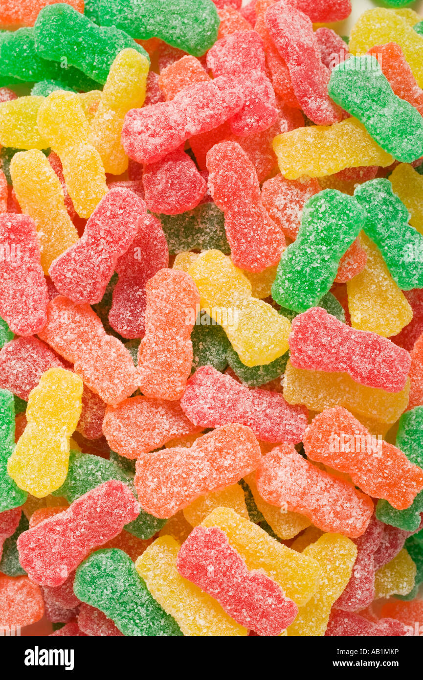 Sour Sweets fruity jelly sweets USA full frame FoodCollection Stock ...