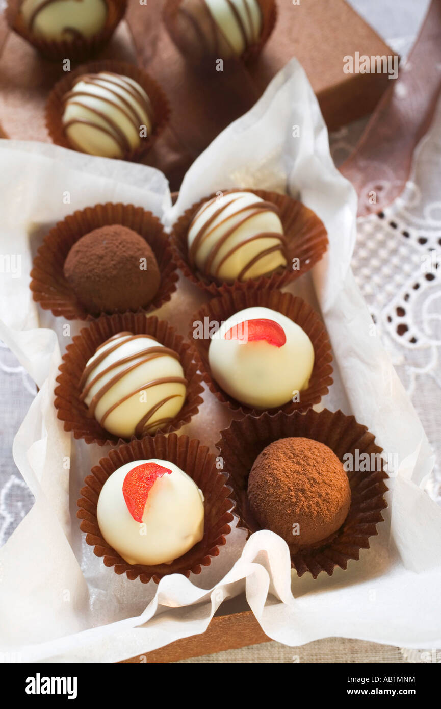 A selection of chocolates in box FoodCollection Stock Photo - Alamy