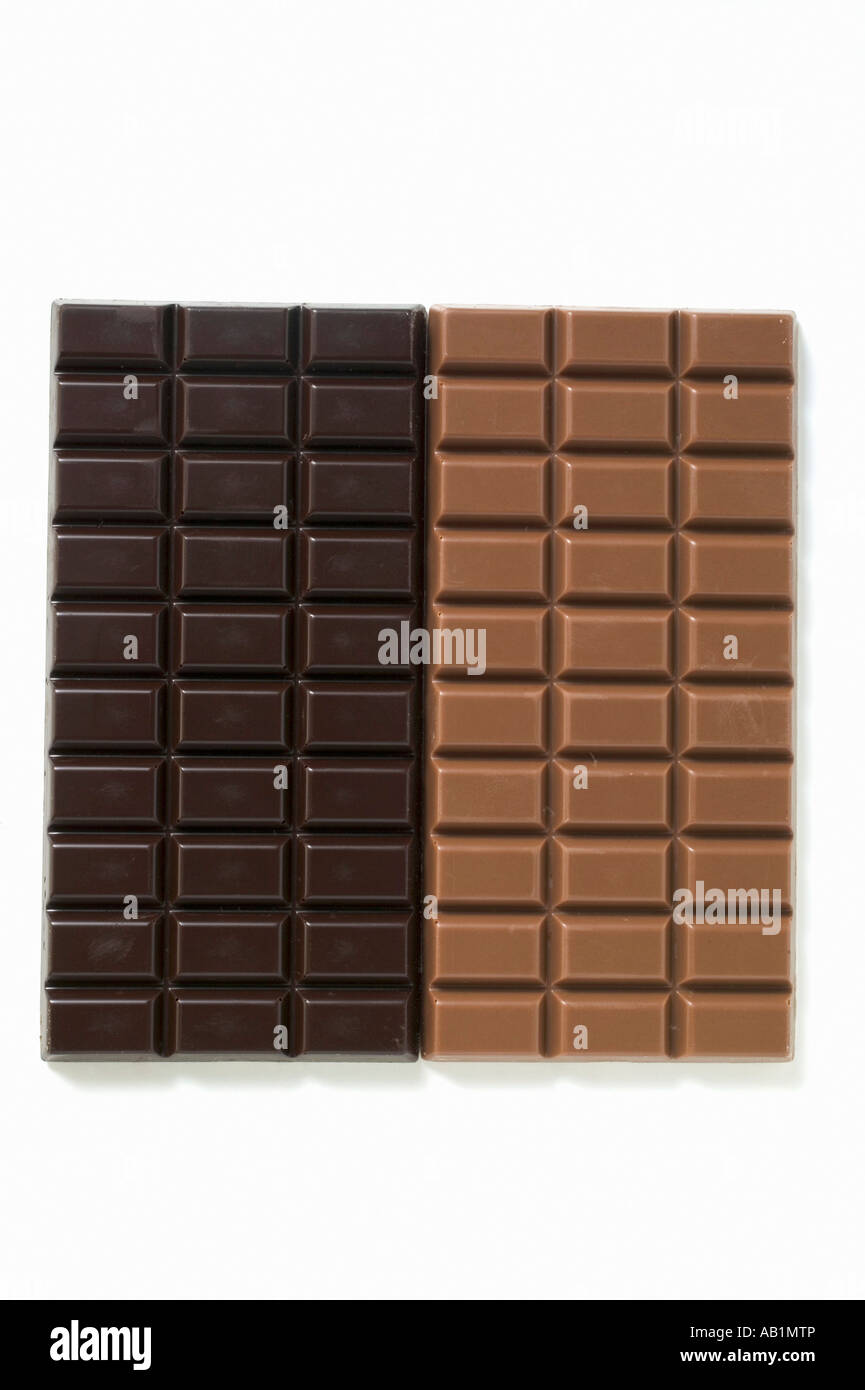 Two bars of chocolate dark chocolate and milk chocolate FoodCollection ...